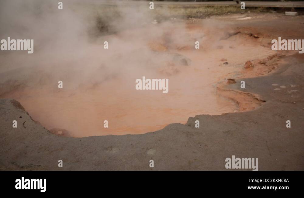 Bubbling Mud in Geothermal Hot Spring Yellowstone National Park Stock ...