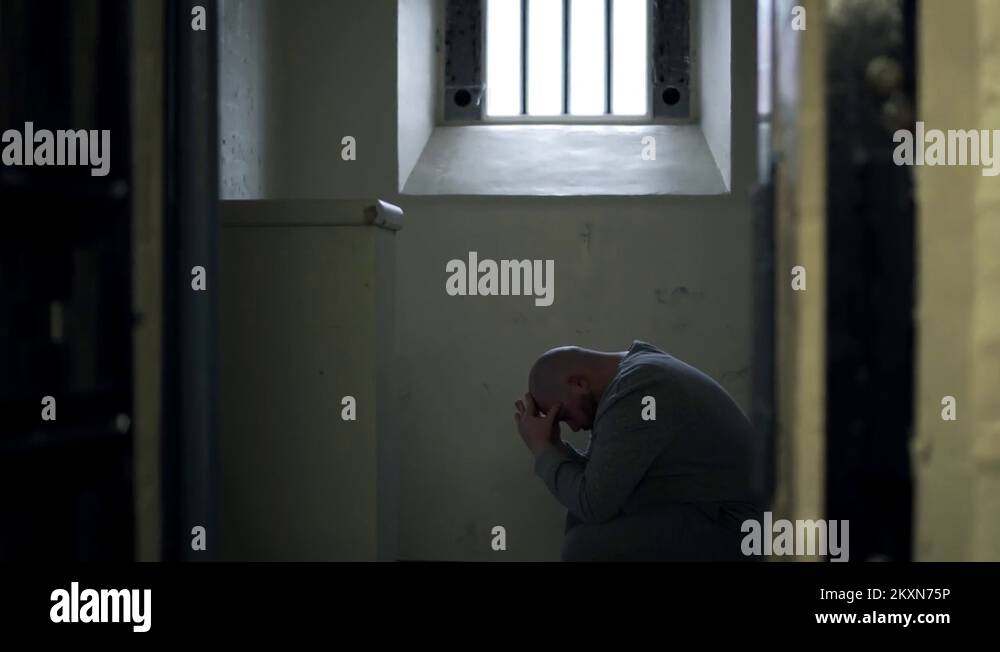 Prisoner In Cell, Guard Closes Bars, Incarceration In Modern Prison, 4K ...