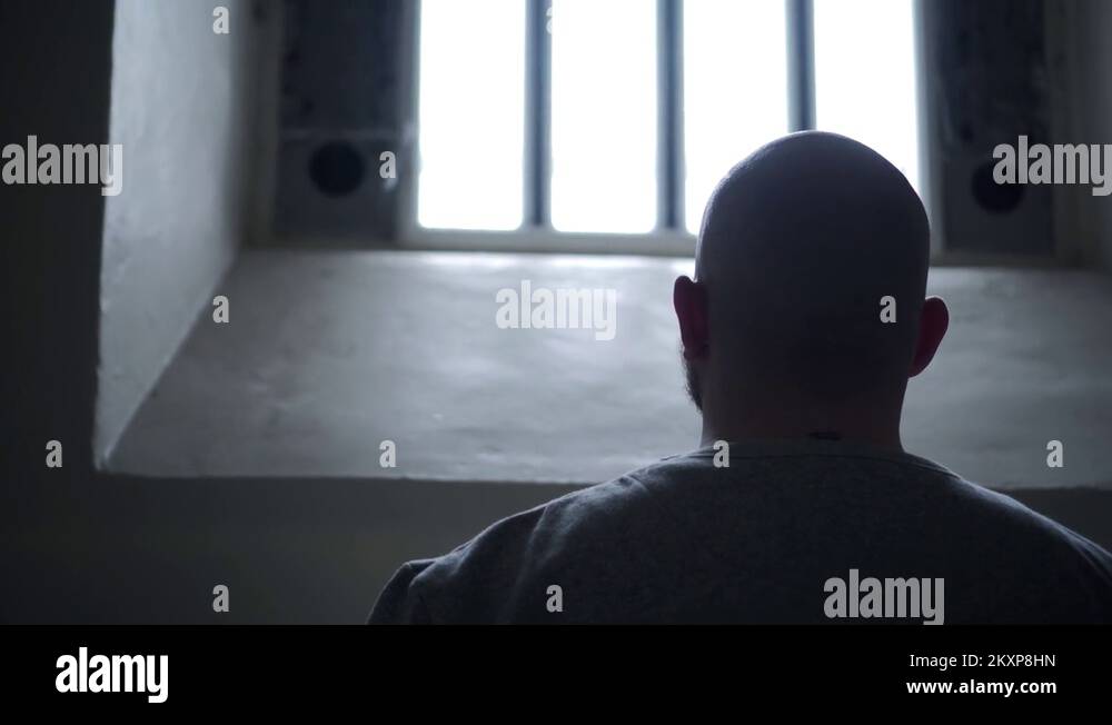 Cinematic Prisoner In Cell, Look Out Of Bars, Tattoos, Incarceration ...