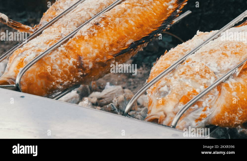 Fish on spit Stock Videos & Footage - HD and 4K Video Clips - Alamy