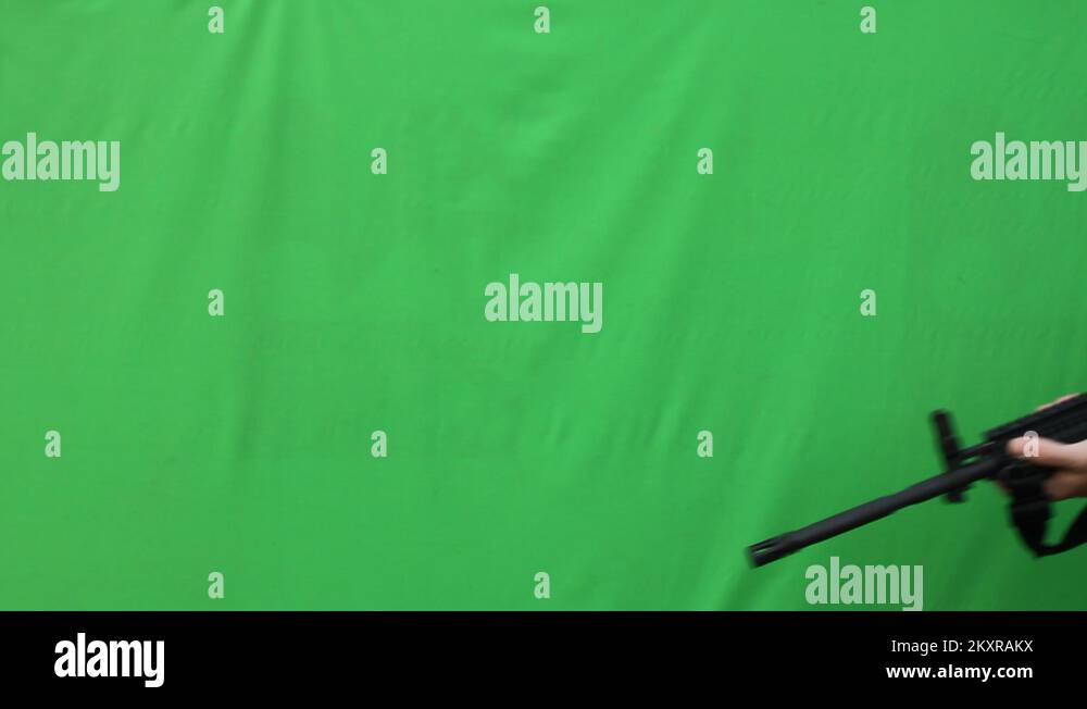 Special Operations Soldier clearing the area on green screen (HD) C ...