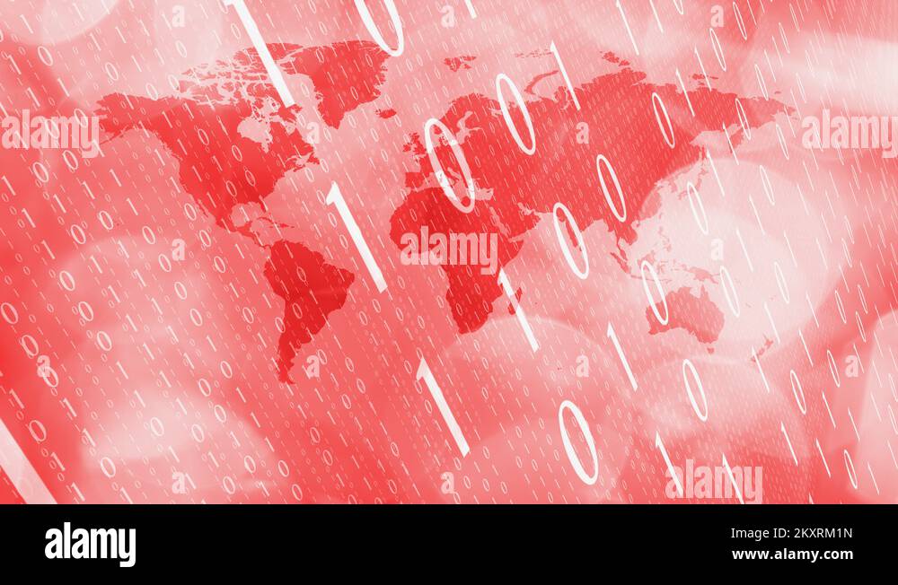 Computer cyber security world map and binary code Stock Video Footage ...