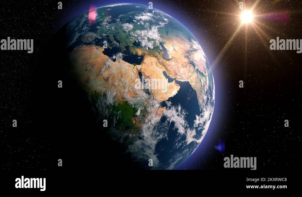 Saudi Arabia Map With Borders, View From Space, Earth Globe Stock Video ...