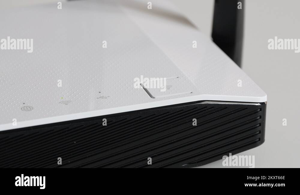 Blinking Indicators Wi Fi Router On White Desk Stock Video Footage Alamy