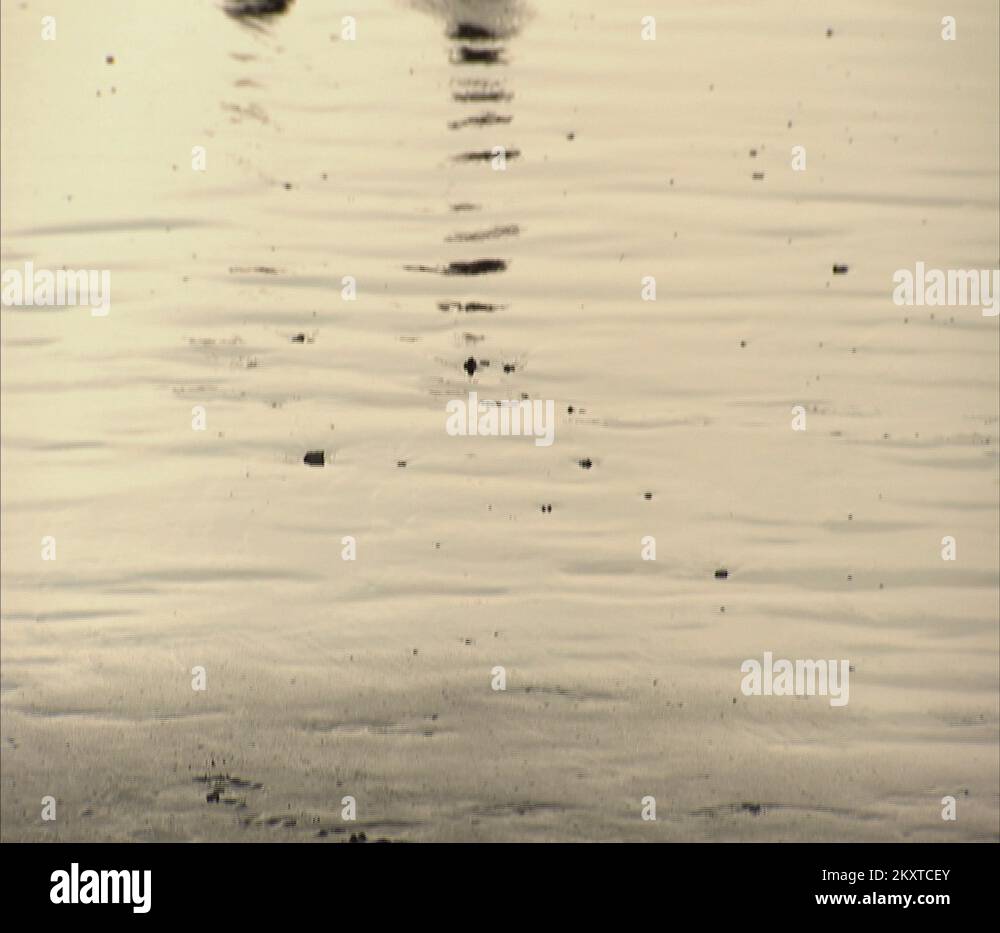 MS tilt up from wet sand to two kids playing at water's edge Stock ...