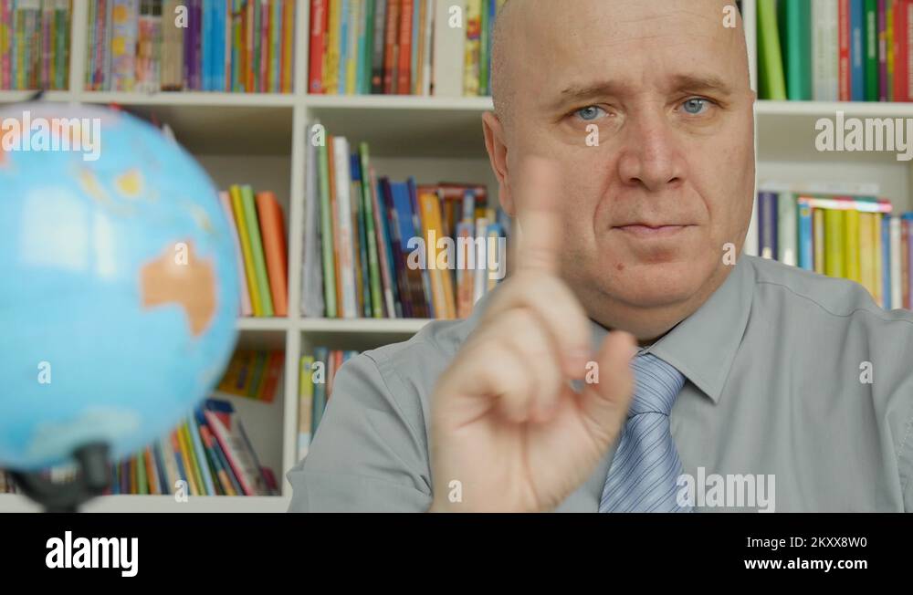 Slow Motion Man in Office Room Make Negation Hand Gestures Sign Which ...