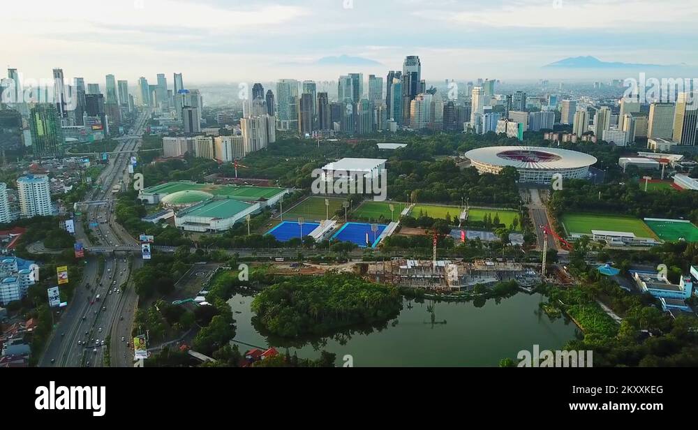 Landscape of Gelora Bung Karno Sports Complex Stock Video Footage - Alamy