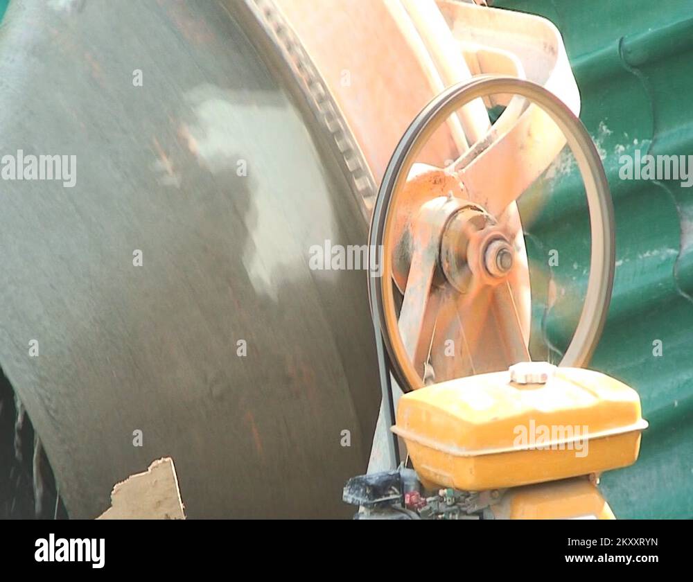 Construction workers mixing concrete in the Philippines Stock Video ...