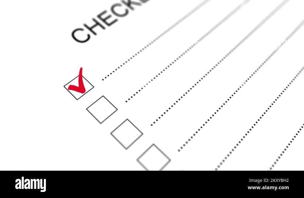 Check all the boxes of checklist. Checking a to do list. Animation ...