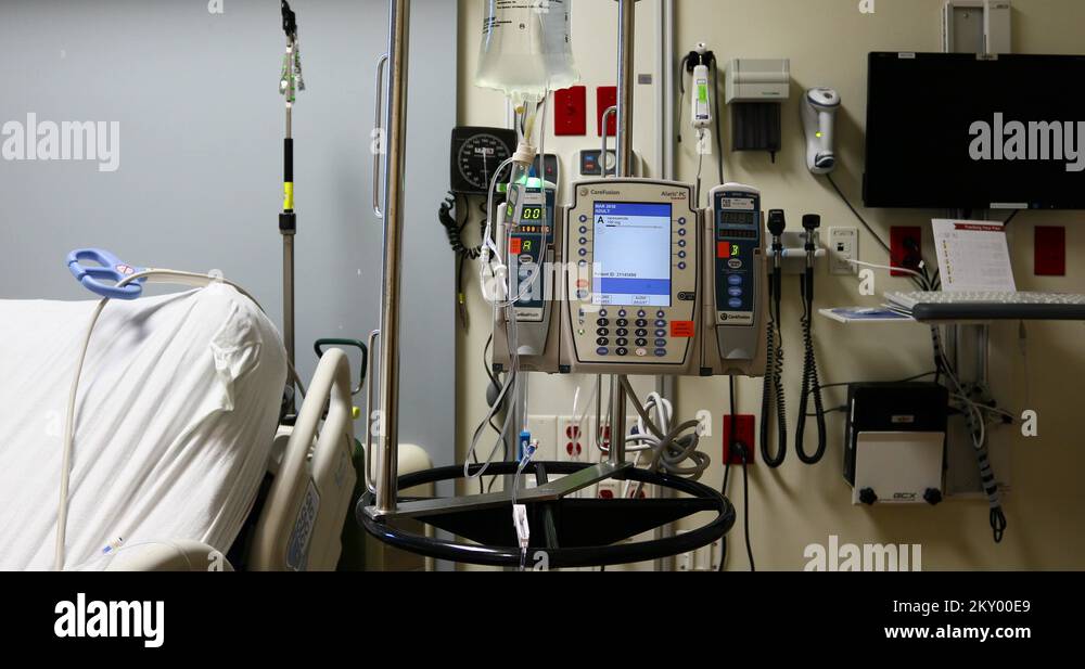 Hospital bed medical infusion machine equipment 4K Stock Video Footage ...