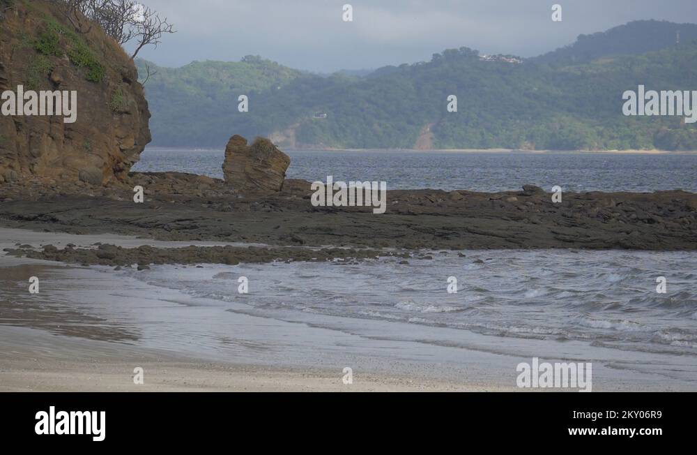 Calm Watersurface At A Beach, Costa Rica (180fps Slow Motion Stock ...