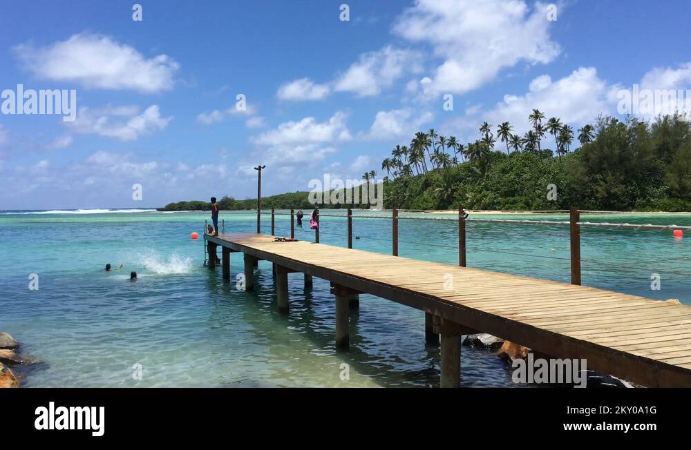 Cook Islanders during school summer holiday in Rarotonga Cook Islands ...