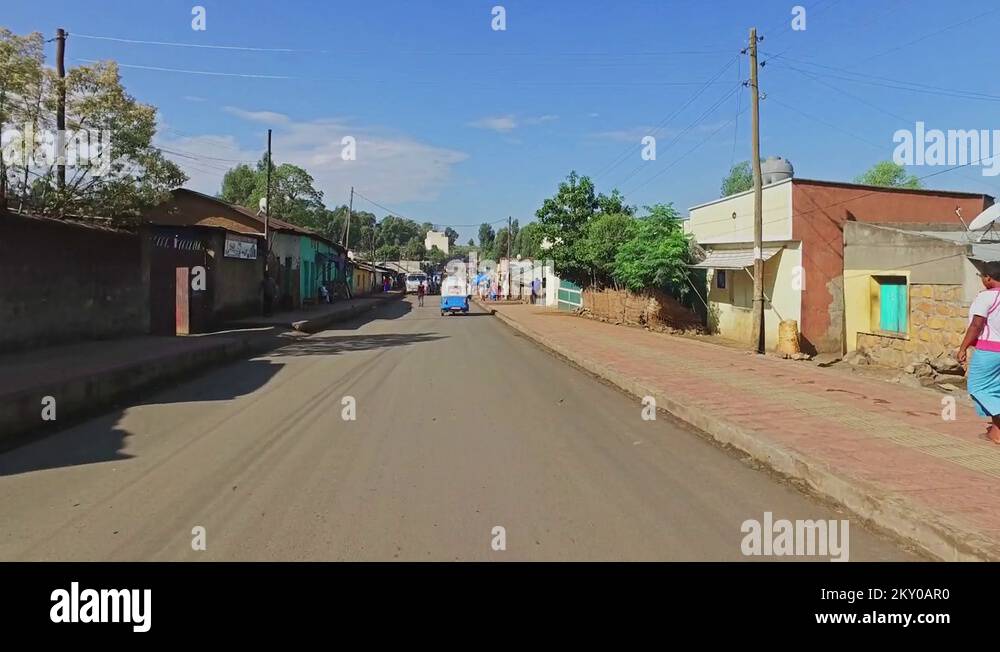 Ethiopia Gondar Marketplace street scene in Mekelle poverty village ...