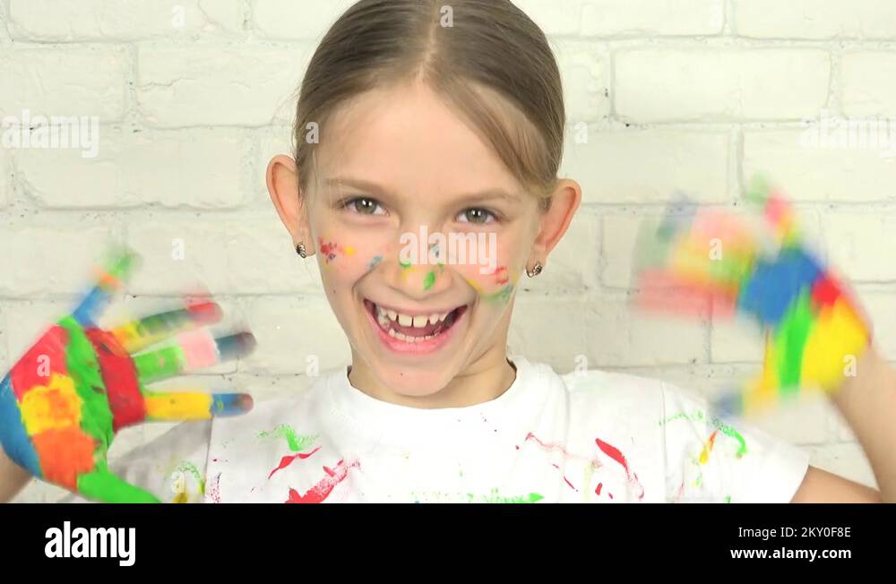 Child Playing Hide and Seek Game, Girl Face Portrait, Happy Kid Face ...