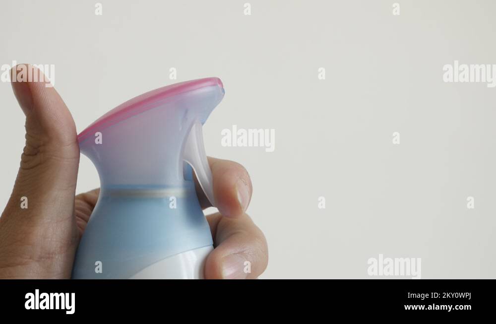 Pressing of aerosol spray container atomizer slow tilt Stock Video ...