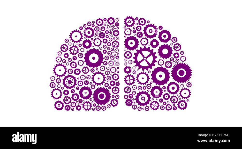 Brain Concept Of Cogs And Gears Spinning Animation Saved With Alpha ...