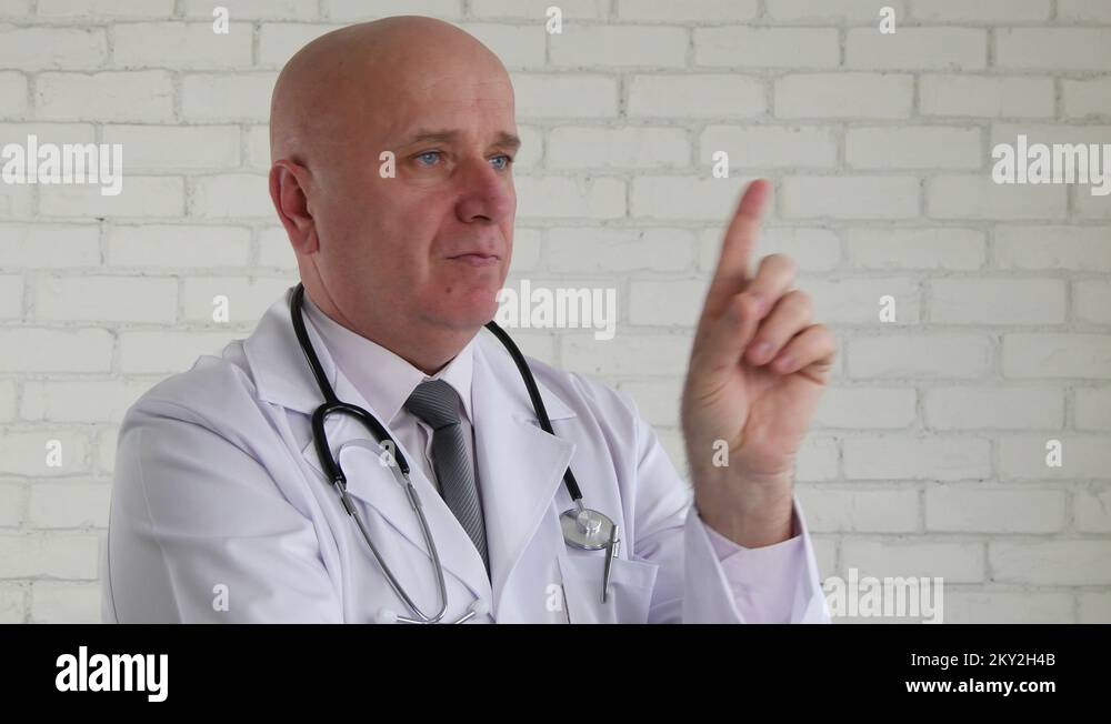Doctor Make a Negation Hand Gestures Using a Finger No Sign Means ...