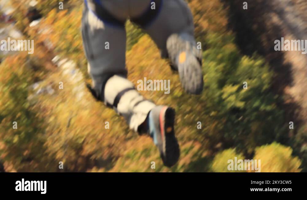 Base jumper opening parachute over the New River Stock Video Footage ...