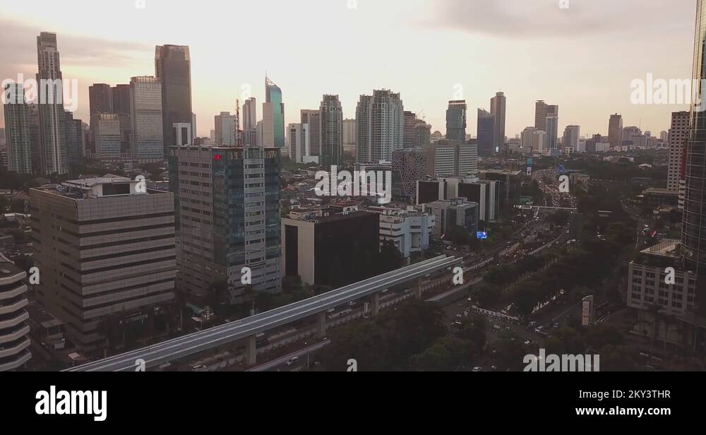 Jakarta city with office buildings background Stock Video Footage - Alamy