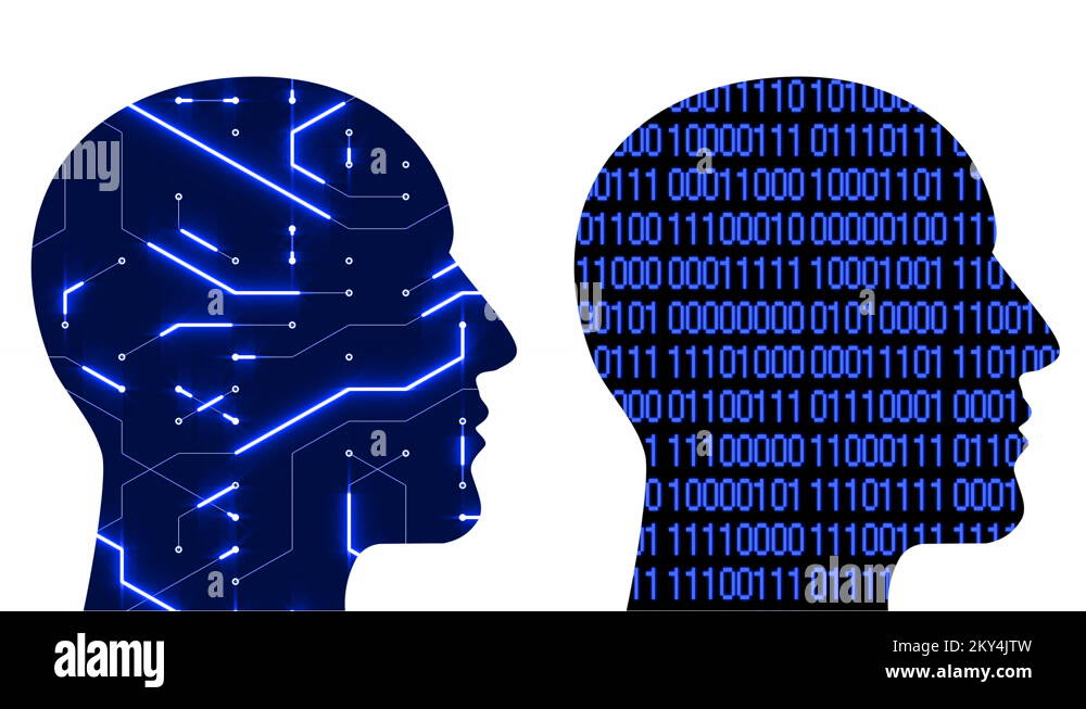 4k Brain head matrix circuit binary code,thinking AI artificial ...