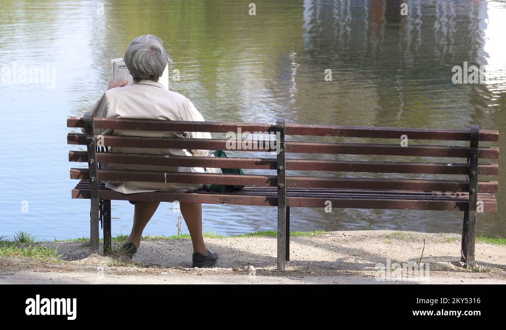 Elderly woman sitting rear view bench Stock Videos & Footage - HD and ...
