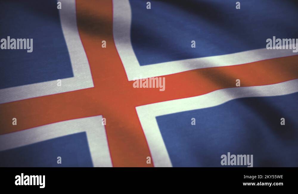 Iceland Flag. Background Seamless Looping Animation. Iceland Country ...