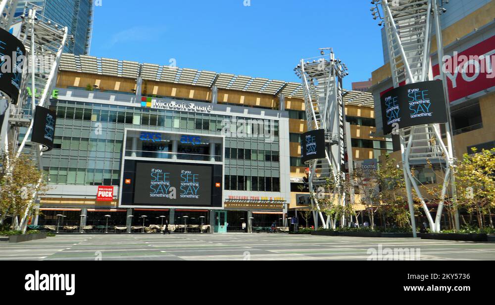 Microsoft Square, and digital billboards at L.A. LIVE in Los Angeles ...