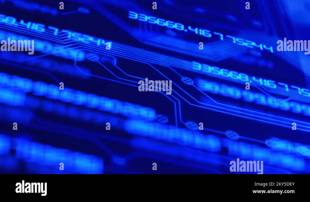 Quantum computer visualization. Calculations are carried out Stock ...