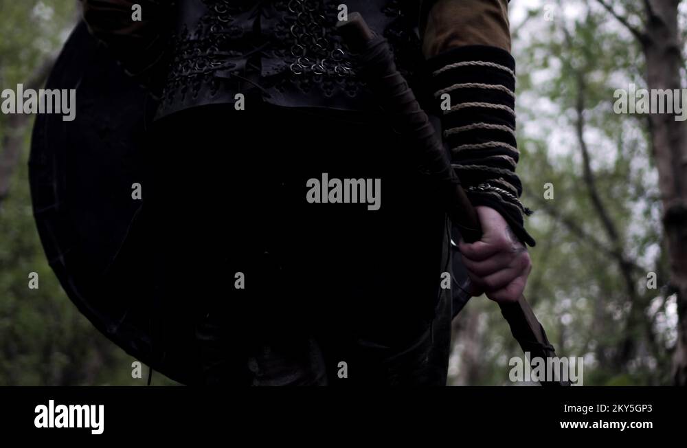 Fantasy Fighter, Cosplay Viking Warrior Ready For Battle, With Axe And ...