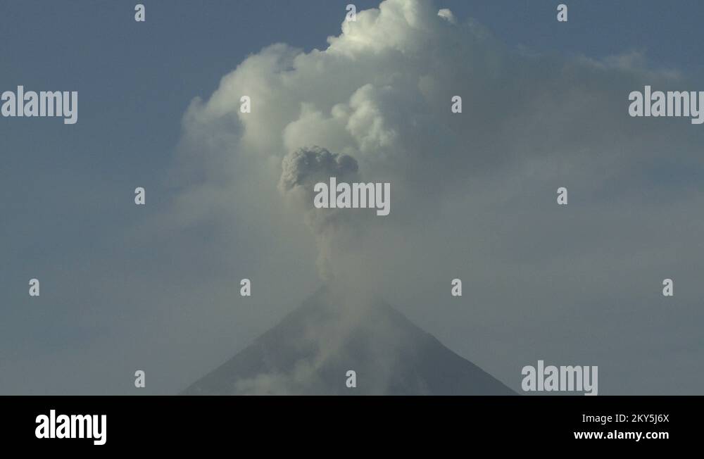 Ash Explodes From Crater Of Mayon Volcano Stock Video Footage - Alamy