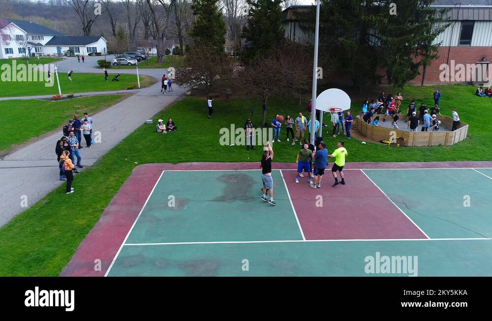Slider Shot of Kids Playing on the Basketball Court Stock Video Footage ...