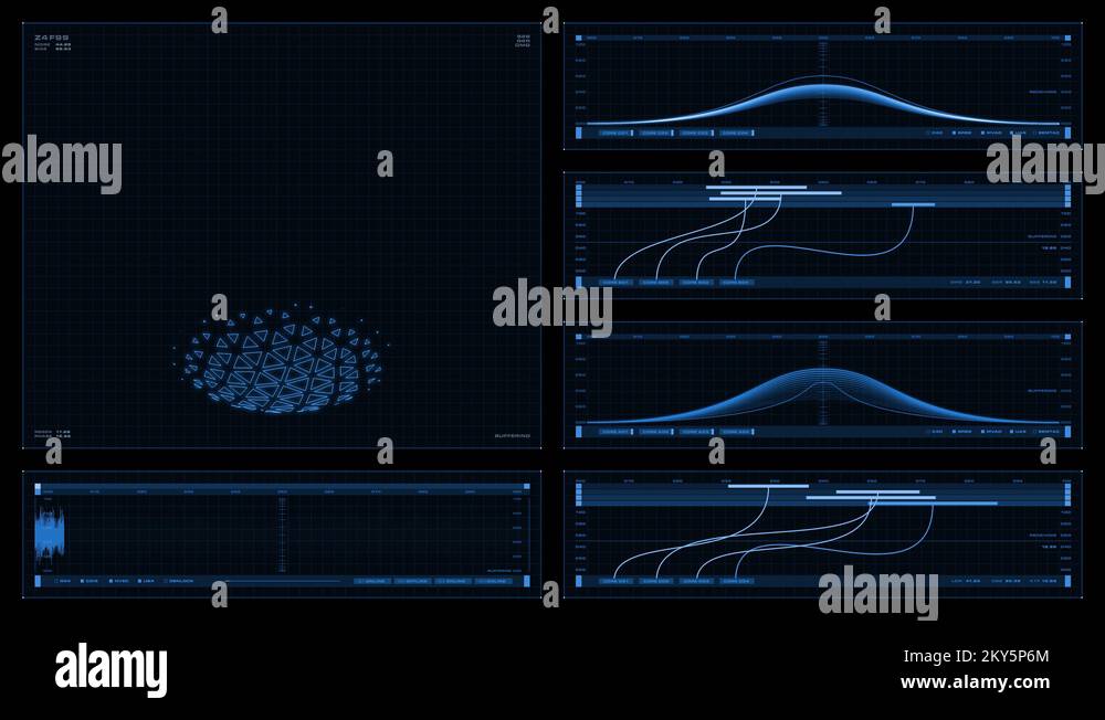 Monochromatic visual display: audio waveforms, readouts, indicators ...