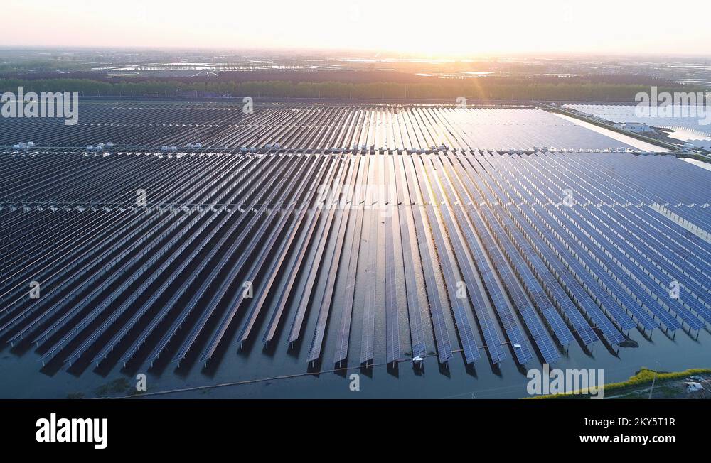 Renewable energy power plant producing sustainable clean solar energy ...