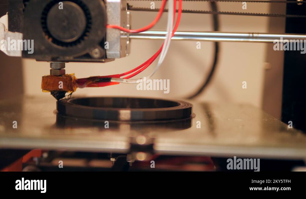3D Printing Process with Plastic Wire Filament on Printer. 4K Stock ...
