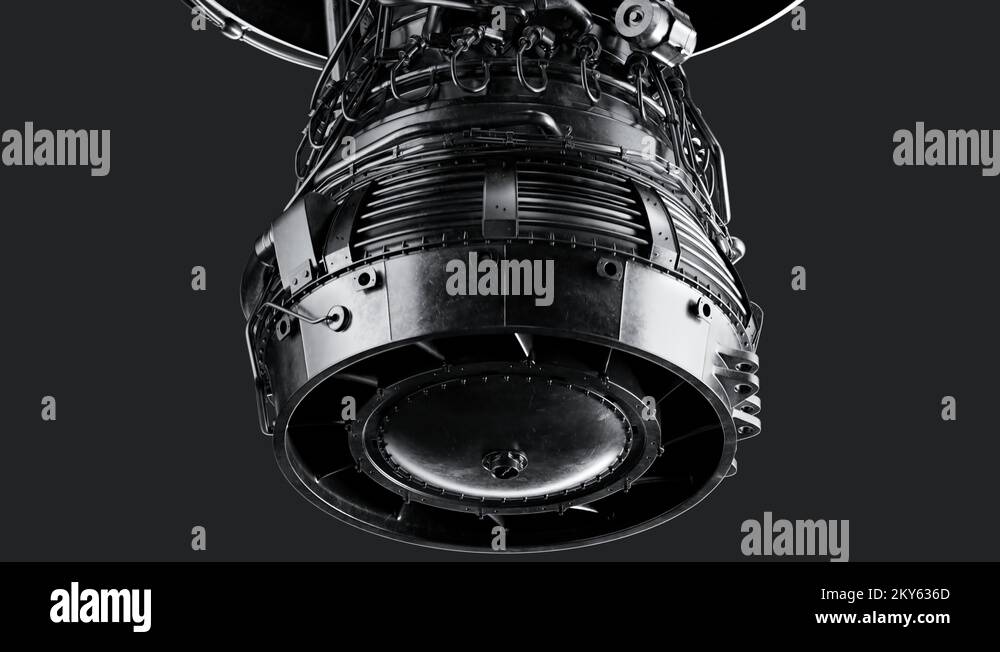 Animation of highly detailed model of CFM56 turbofan aircraft engine ...