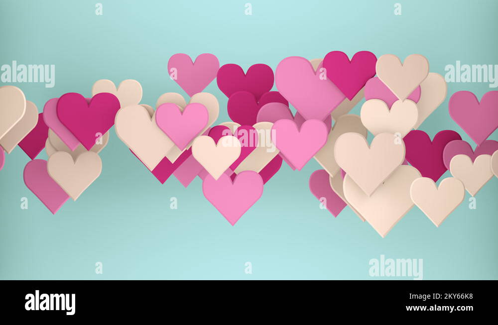 Heart shapes 3D render seamless loop animation 4k UHD 3840x2160 Stock ...
