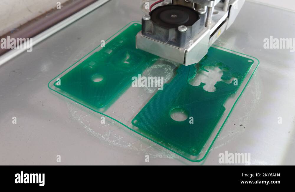 3D printer close up printing a plane for a mini-drone construction ...