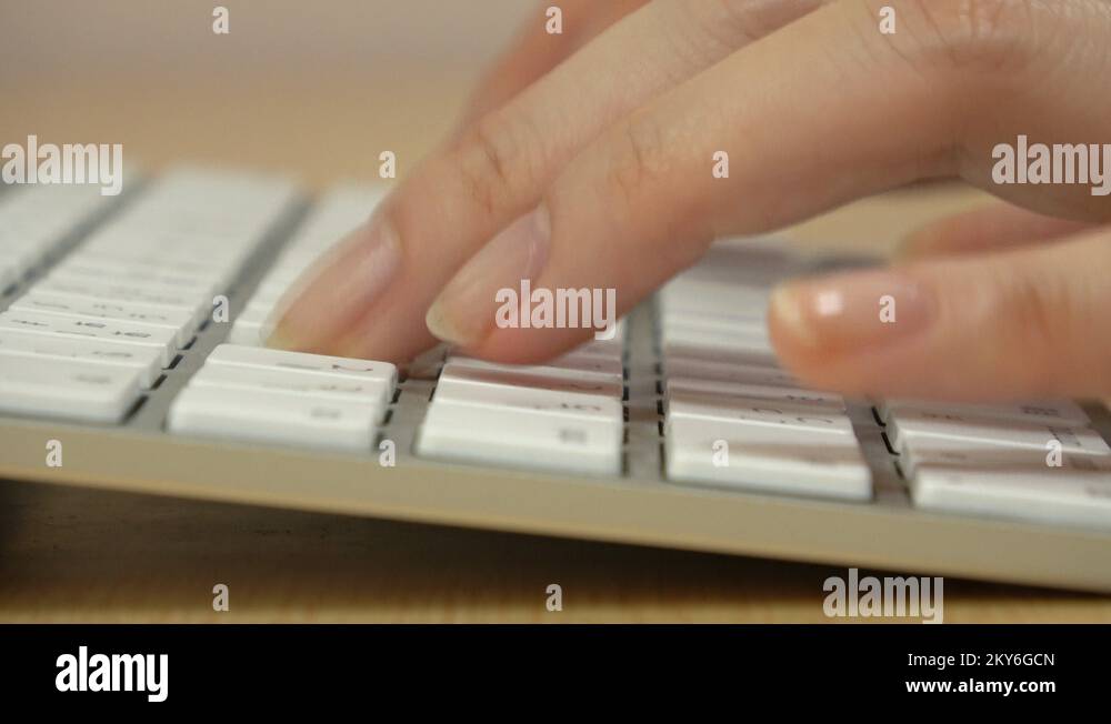 Hands of a woman typing on the Japanese keyboard. 4K Stock Video ...