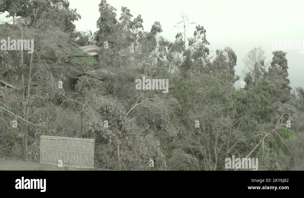 Volcanic Ash Fallout During Merapi Eruption Crisis Indonesia Stock ...