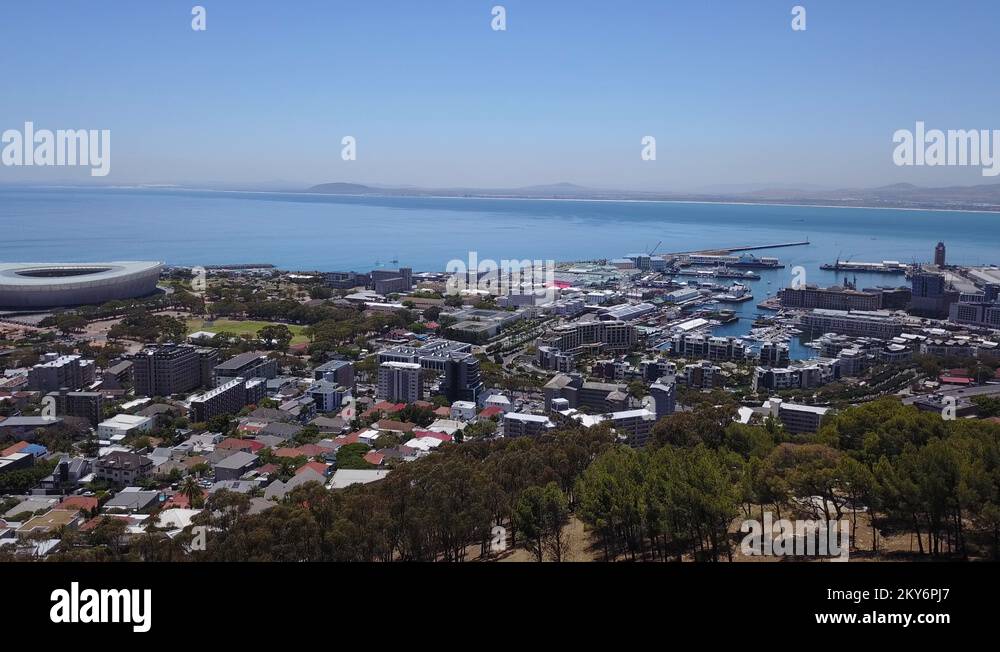 4K aerial video of Noon Gun in Signal Hill, Cape Town, South Africa ...