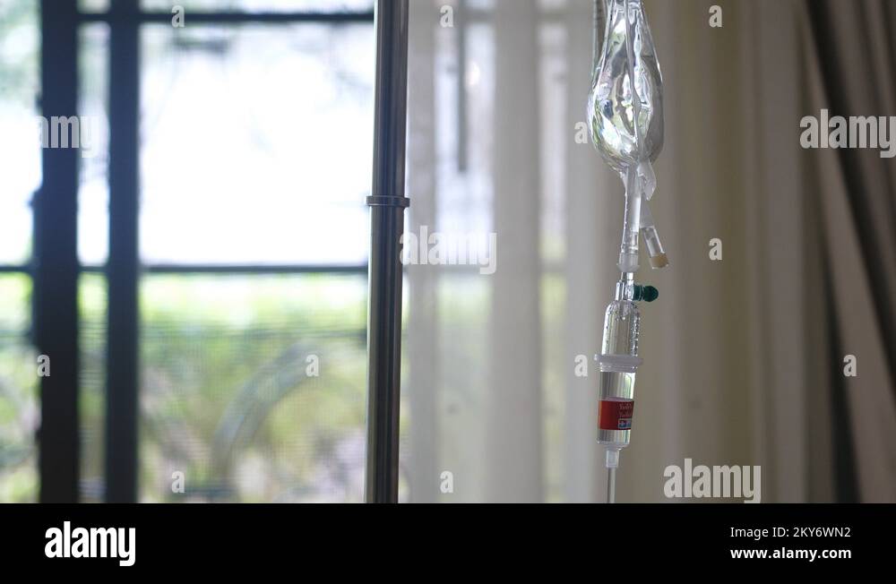 Intravenous drip of medicine at the hospital. 3840x2160. 4k Stock Video ...