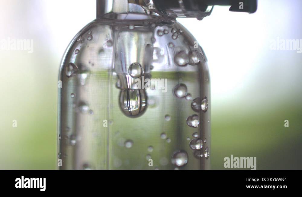 Infusion system drip chamber. Intravenous drip of medicine at the ...