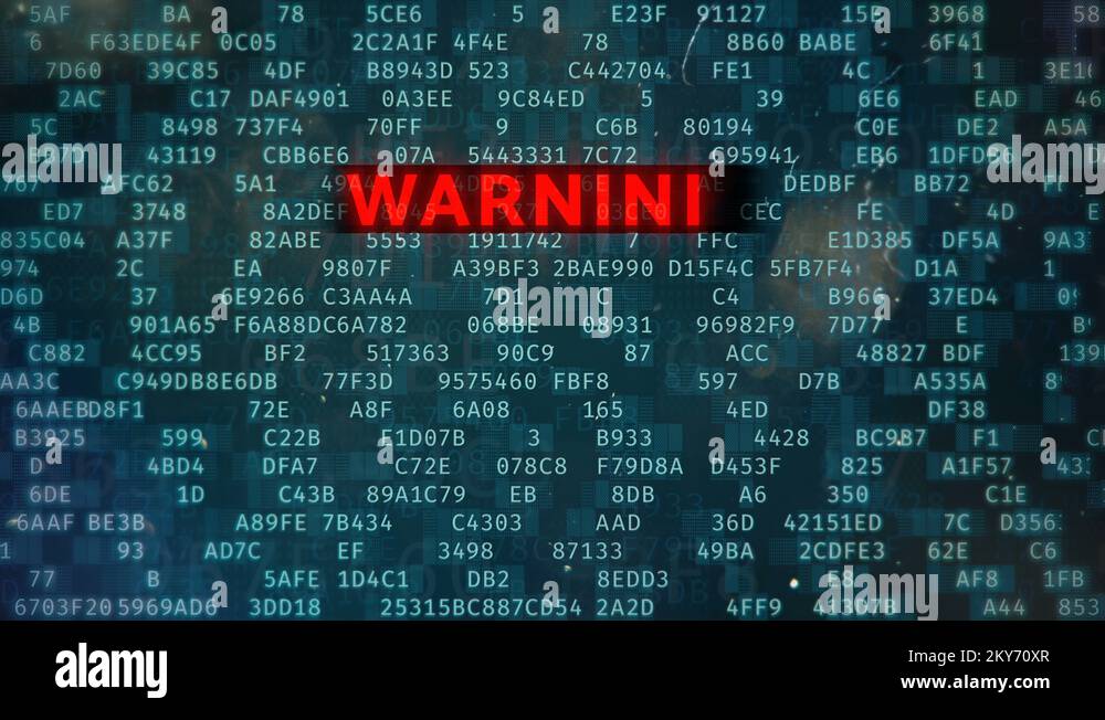 Firewall breach red warning text on screen, abstract numbers, hacking background Stock Video ...
