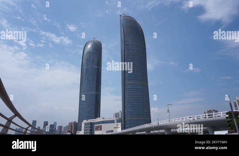 Xiamen Shimao Strait Building Petronas Twin Towers Stock Video Footage ...
