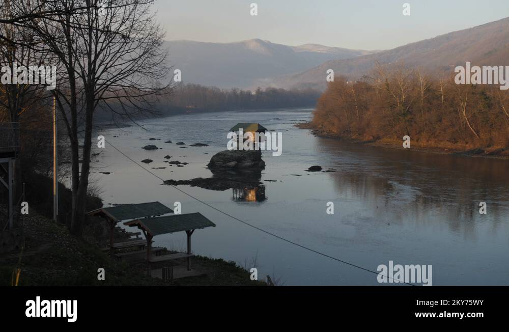 Unique Tiny Home Built on a Rock on the River Drina in Bajina Basta ...