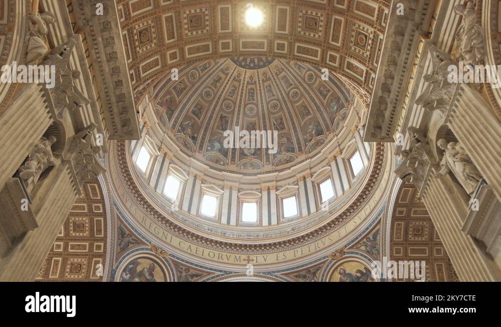 Inside view of the dome of st peters basilica Stock Videos & Footage ...
