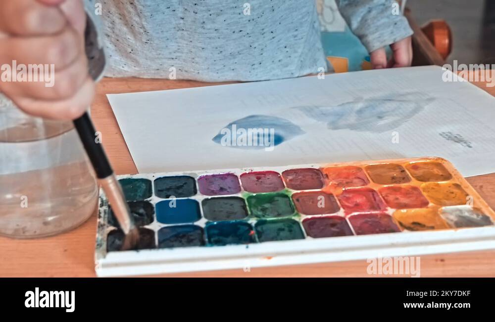 Happy cheerful child drawing brush Stock Videos & Footage - HD and 4K ...