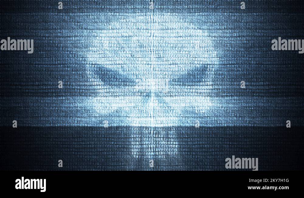 Skull Display Malfunction Glitch Noise Grain version 02 Stock Video ...