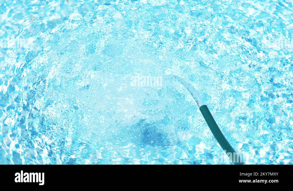 Pool Water Background Loop. water flows into the pool from the hose ...