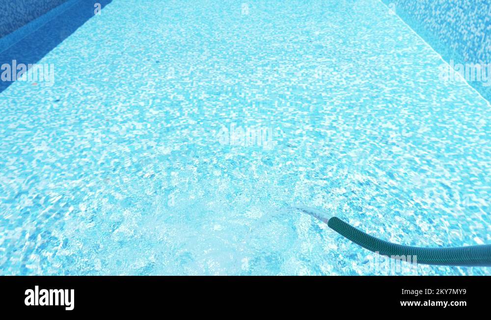 Pool Water Background Loop. water flows into the pool from the hose ...